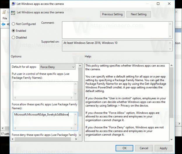 Prevent Apps from Accessing Camera in Windows 10 Prevent Apps from Accessing Camera in Windows 10
