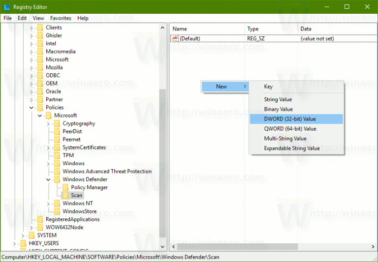 Enable Scan Archive Files with Windows Defender in Windows 10