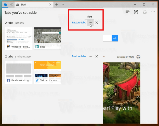 Set Tabs Aside in Microsoft Edge (Tab Groups)