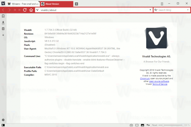 Capture Screenshot of Opened Page in Vivaldi Browser
