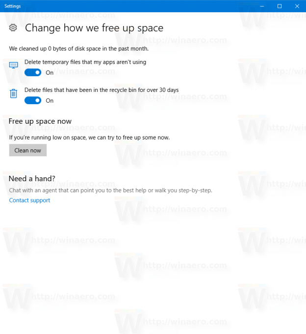 Clean up temp directory automatically in Windows 10