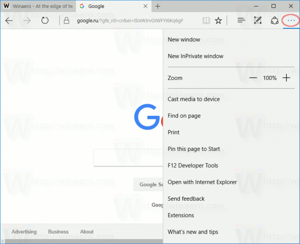 Set Google as Default Search in Microsoft Edge
