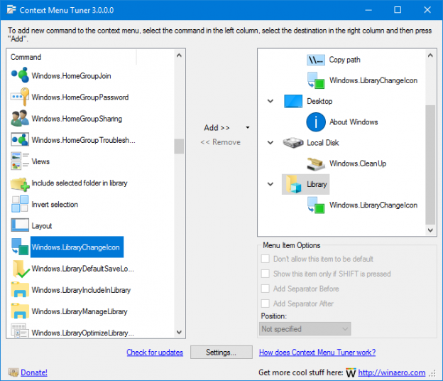 Add Change Icon to Library Context Menu in Windows 10