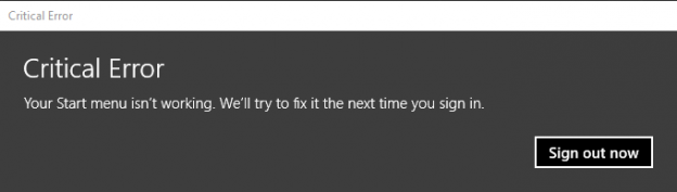 Fix Critical Error: Start Menu isn't working in Windows 10