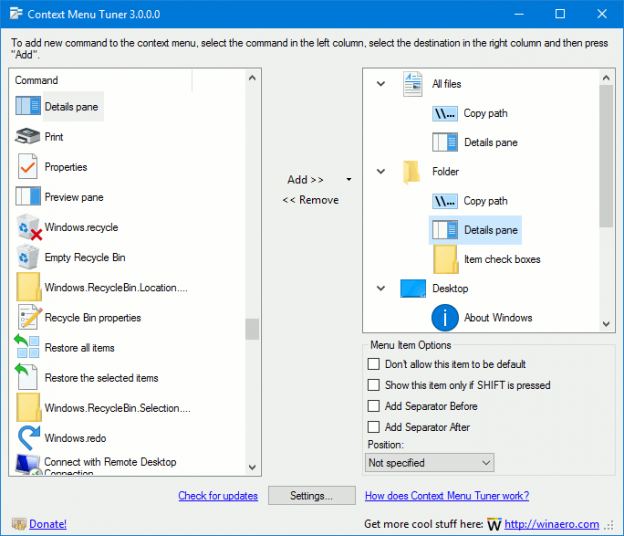 Add Details Pane Context Menu in Windows 10
