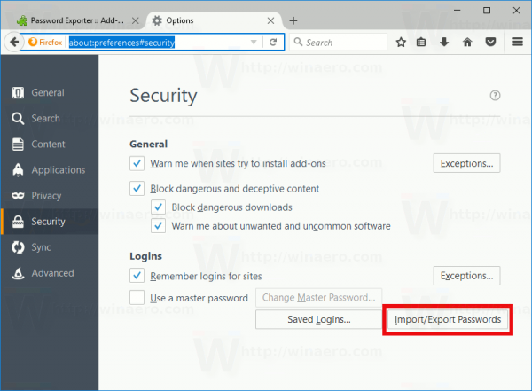 Export Saved Passwords In Firefox To A File