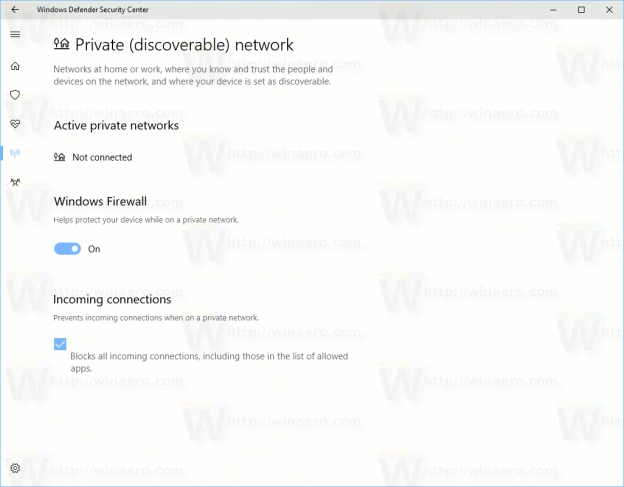 Windows Defender Security Center in Windows 10 Creators Update