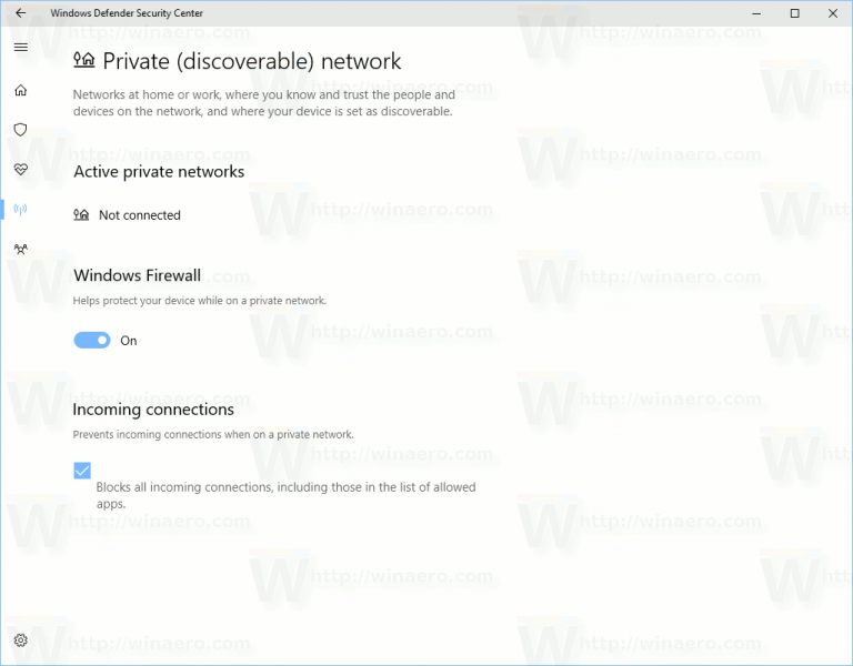 Windows Defender Security Center in Windows 10 Creators Update