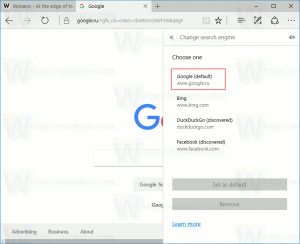 Set Google as Default Search in Microsoft Edge