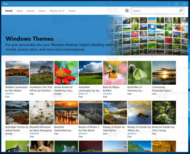 Microsoft Adds 4K Themes for Windows 10 to the Microsoft Store