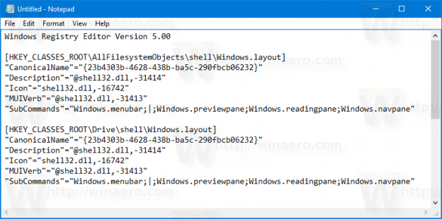 Add Layout Context Menu in Windows 10