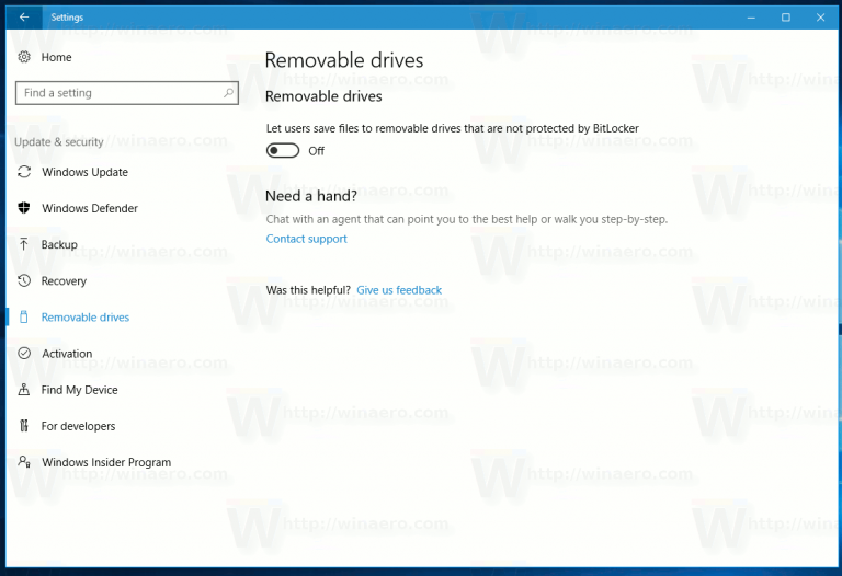 Enable Removable Drive Write Protection in Windows 10
