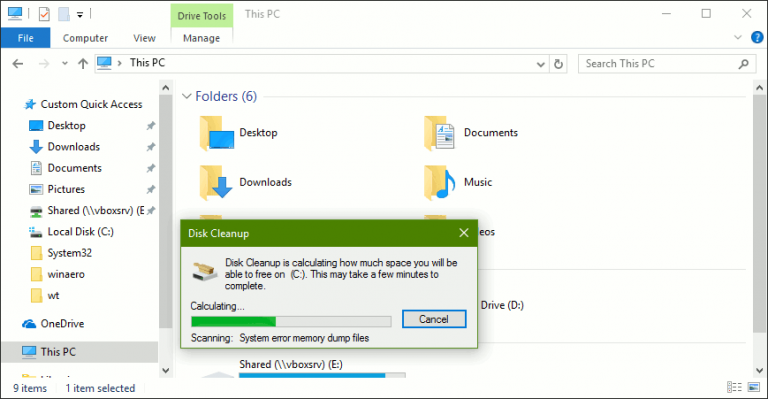 Add Cleanup Drive Context Menu in Windows 10