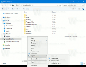 Add Layout Context Menu in Windows 10