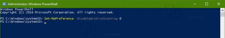 Enable Scan Archive Files with Windows Defender in Windows 10
