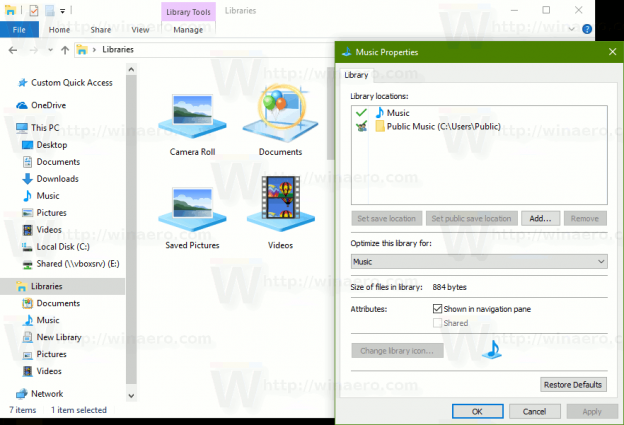 Change Icons of Default Libraries in Windows 10