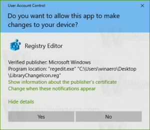 Add Change Icon to Library Context Menu in Windows 10