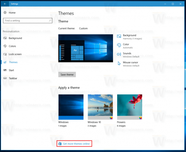 How to Install Themes from Store in Windows 10