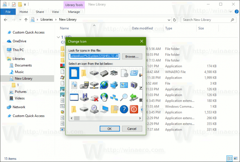 Add Change Icon to Library Context Menu in Windows 10