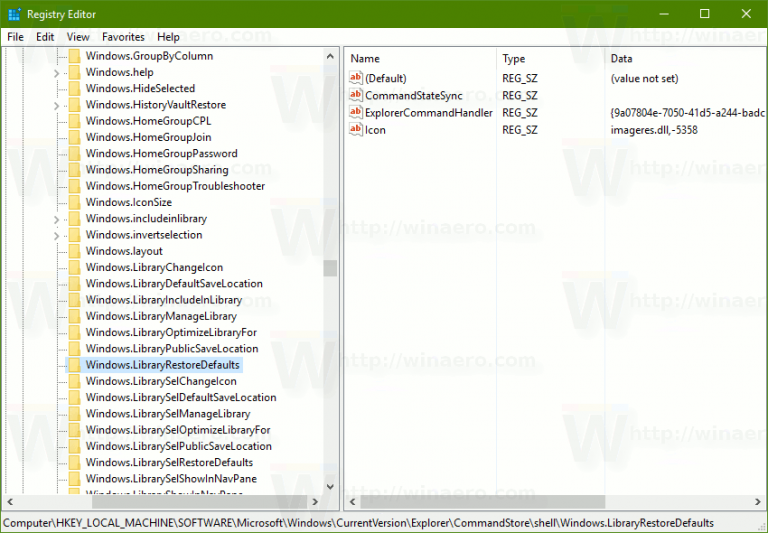 Add Restore Settings to Libraries Context Menu in Windows 10