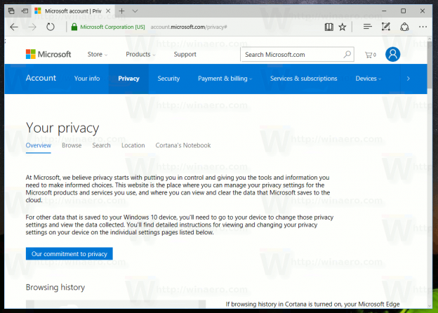 Use Microsoft Privacy Dashboard to Manage Privacy in Windows 10