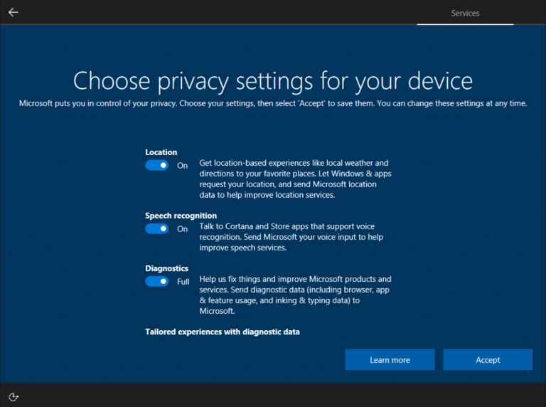 Change Diagnostic and Usage Data Settings in Windows 10