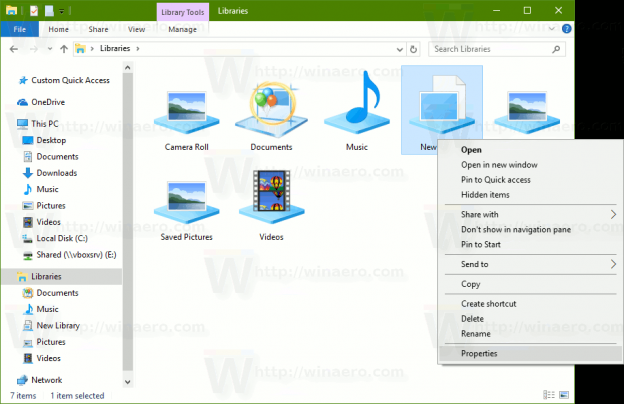 Change Icons of Default Libraries in Windows 10
