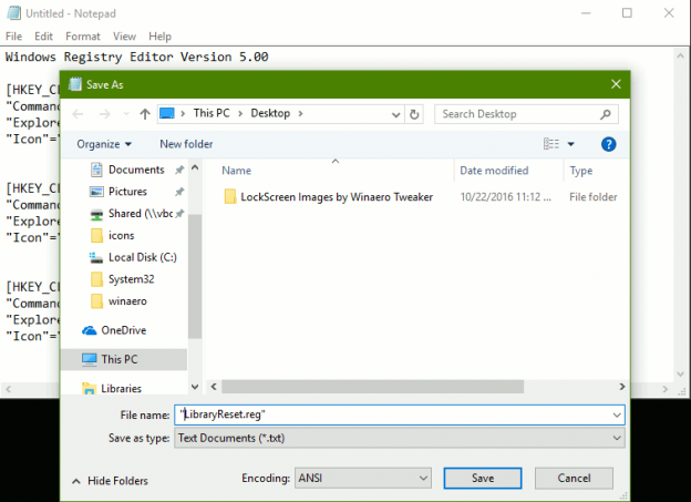 Add Restore Settings to Libraries Context Menu in Windows 10
