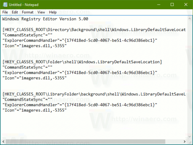 Add Set Save Location to Context Menu of Library in Windows 10