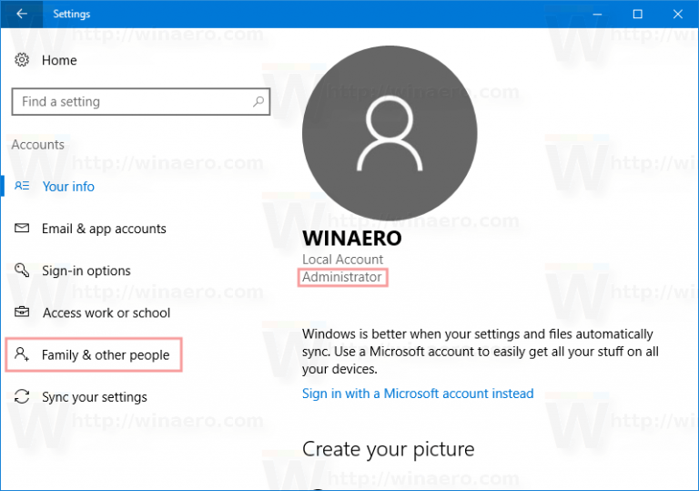 Find if your account is administrator in Windows 10