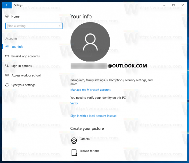 Find If You Use Local Account or Microsoft Account in Windows 10