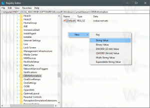 Change or Add OEM Support Information in Windows 10