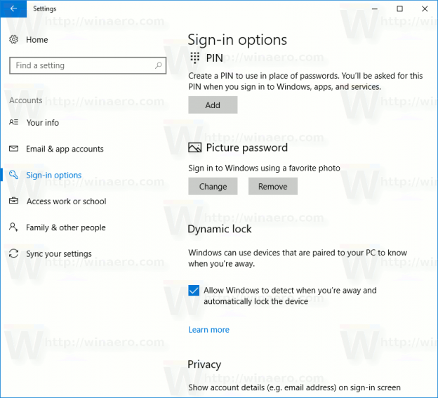 Windows 10 Picture Password - Add, Change or Remove