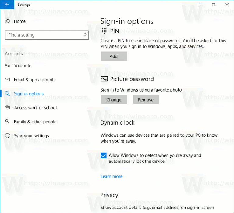 Windows 10 Picture Password - Add, Change or Remove