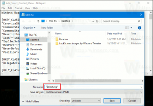 Add Select Context Menu in Windows 10