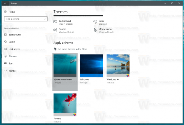 Save a Theme as Deskthemepack in Windows 10 Creators Update