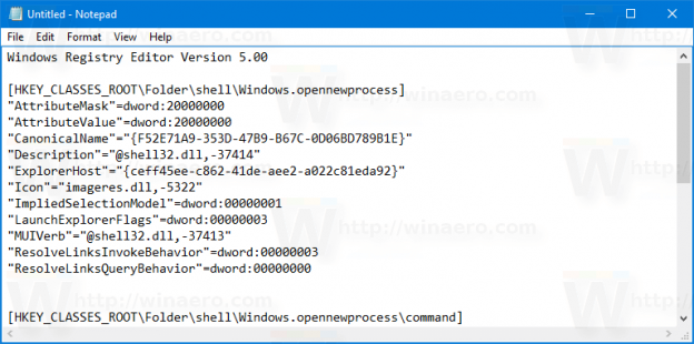 Add Open In New Process Context Menu in Windows 10