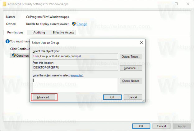 How to Open WindowsApps Folder in Windows 10