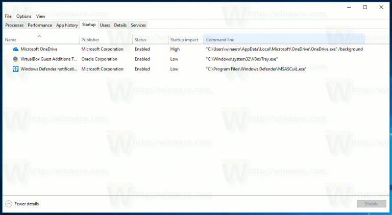 Get more details about Startup in Windows Task Manager