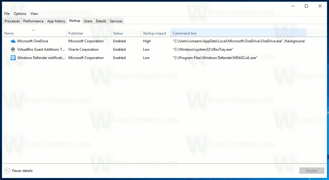 Get more details about Startup in Windows Task Manager