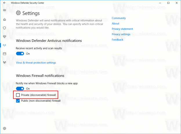 Disable Firewall Notifications In Windows 10