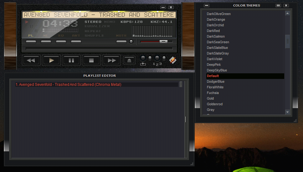 Quinto Black CT v1.7 for Winamp: An external Spectrum Analyzer, and more