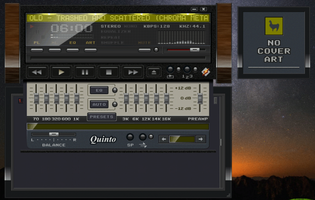 Quinto Black CT 1.9 Skin for Winamp: a New Equalizer
