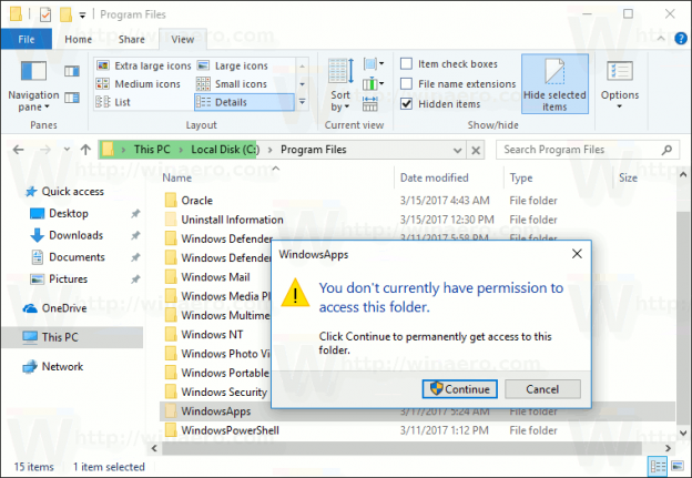 How to Open WindowsApps Folder in Windows 10