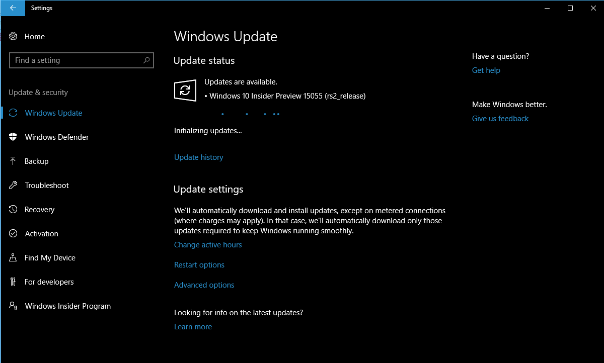 Windows 10 Build 15055 is now available in the Fast ring