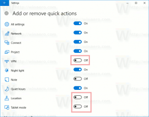 Customize Quick Action Buttons in Action Center of Windows 10