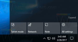 Customize Quick Action Buttons in Action Center of Windows 10