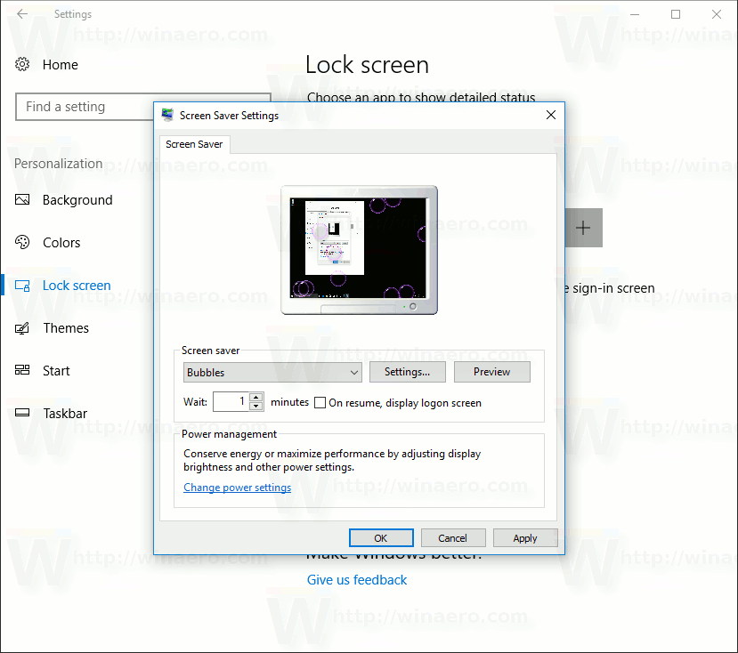 Enable Screen Saver Password Protection in Windows 10