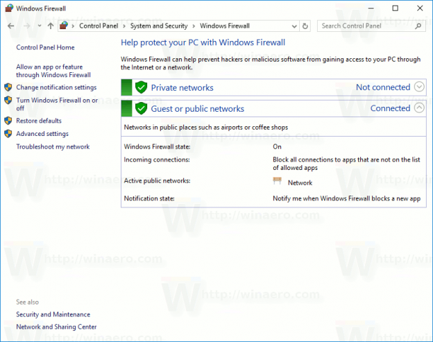 Disable Firewall Notifications In Windows 10