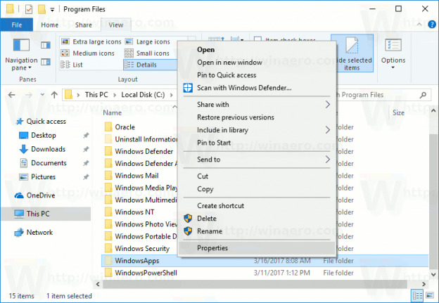 How to Open WindowsApps Folder in Windows 10